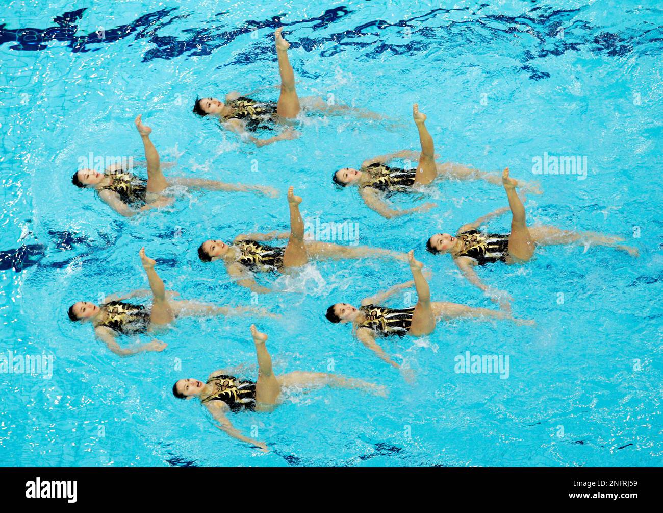 The Japanese team performs their technical routine during the Good Luck ...