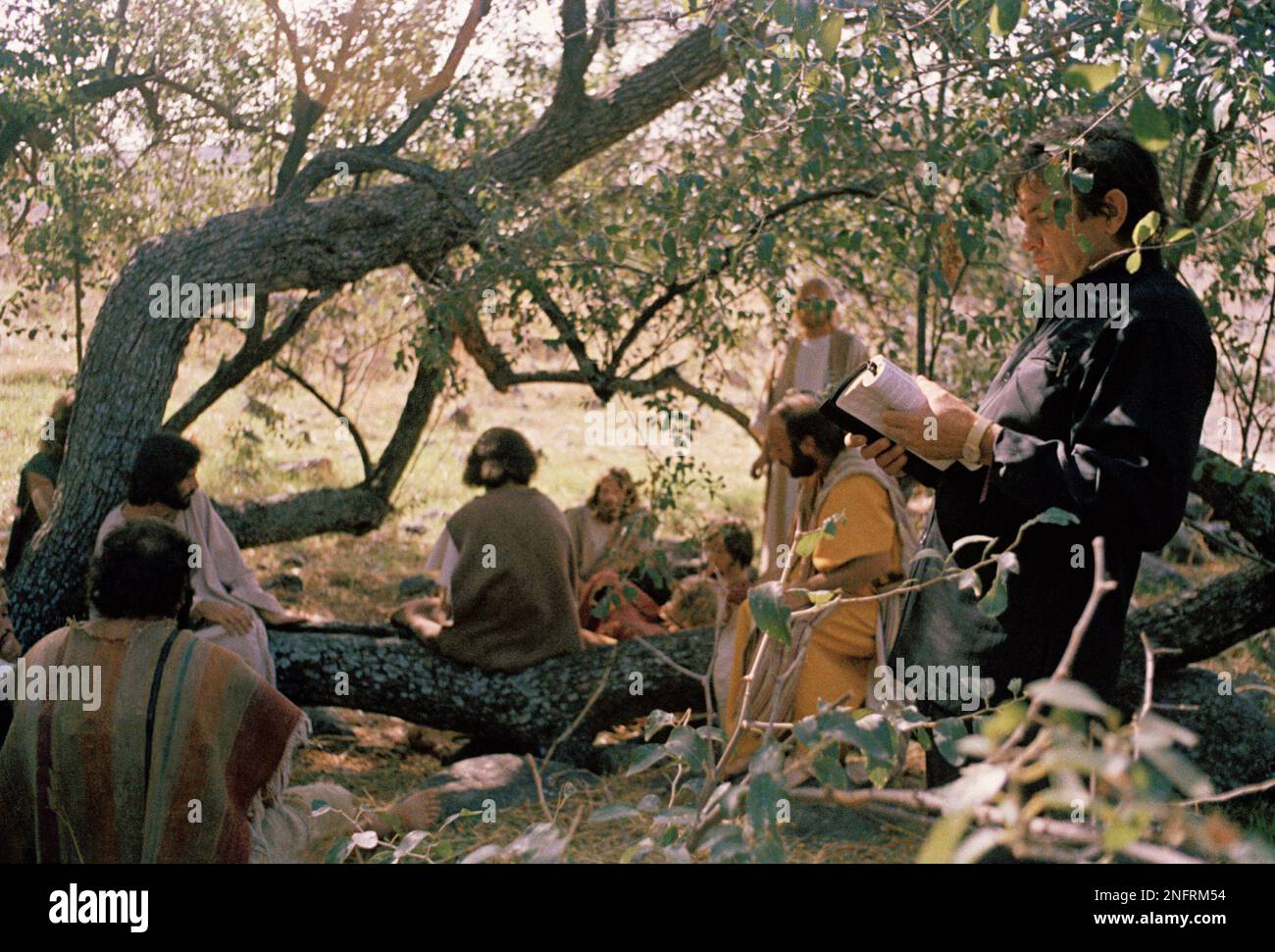 American country singer Johnny Cash shown on location during the ...
