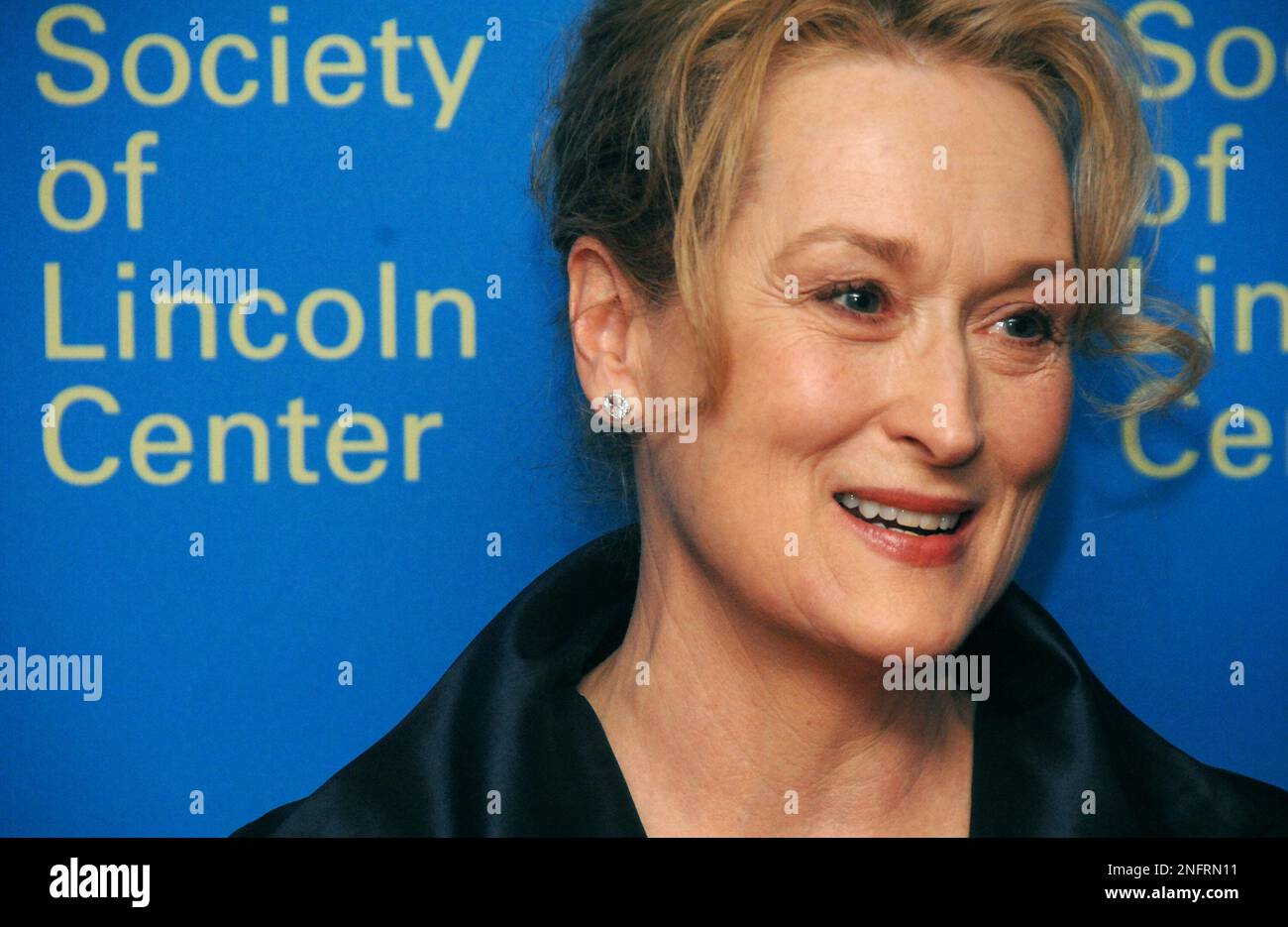 Actress Meryl Streep poses with her award where she was honored at the ...