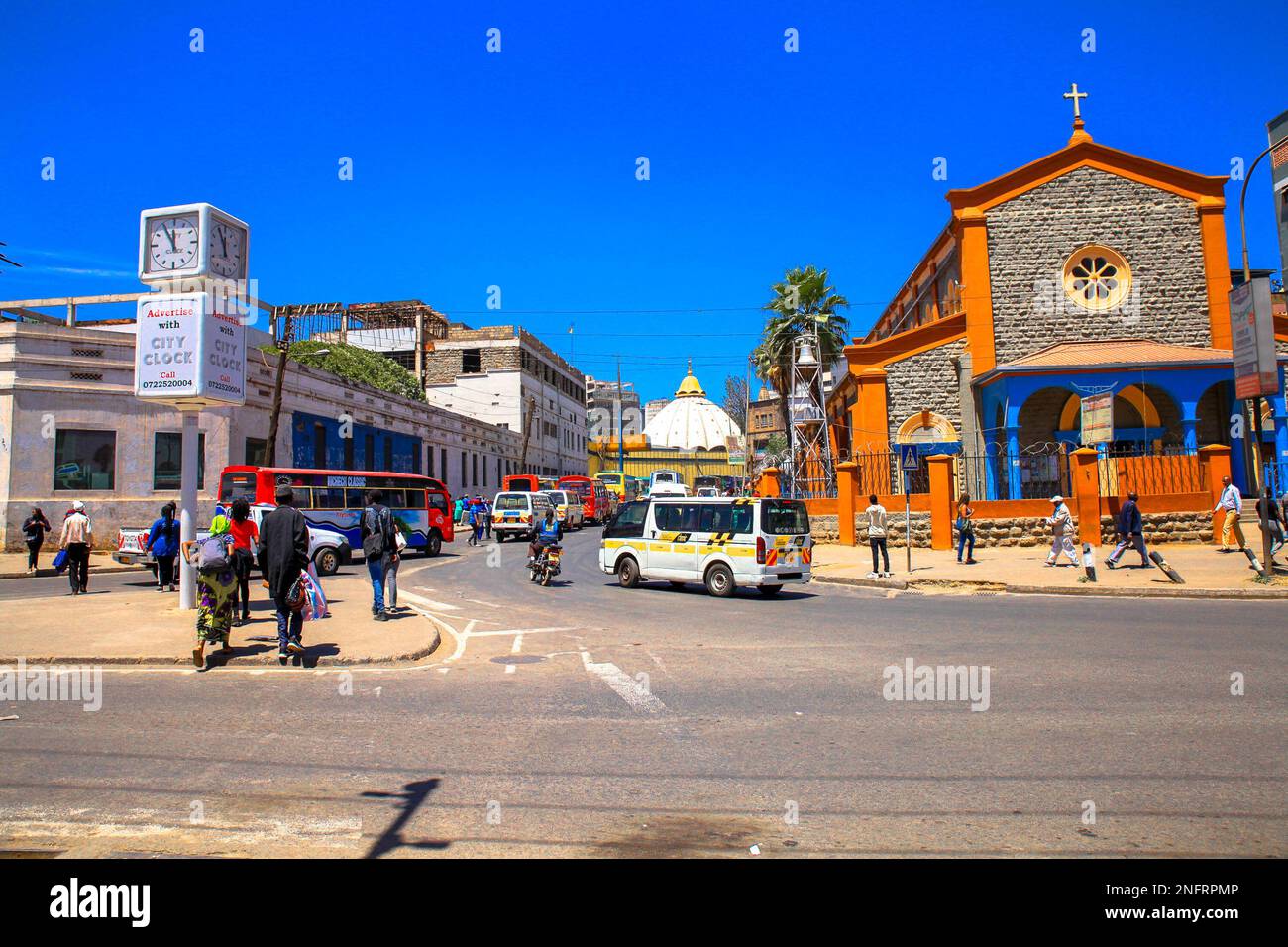Pedestrians walk past St Peters Clavers Catholic Church in Uyoma ...