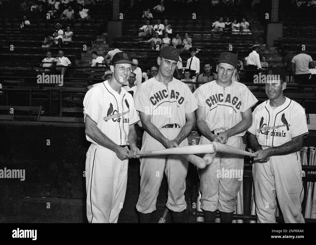 Stan Musial, Hank Sauer, Ralph Kiner and Enos Slaughter (left to right ...