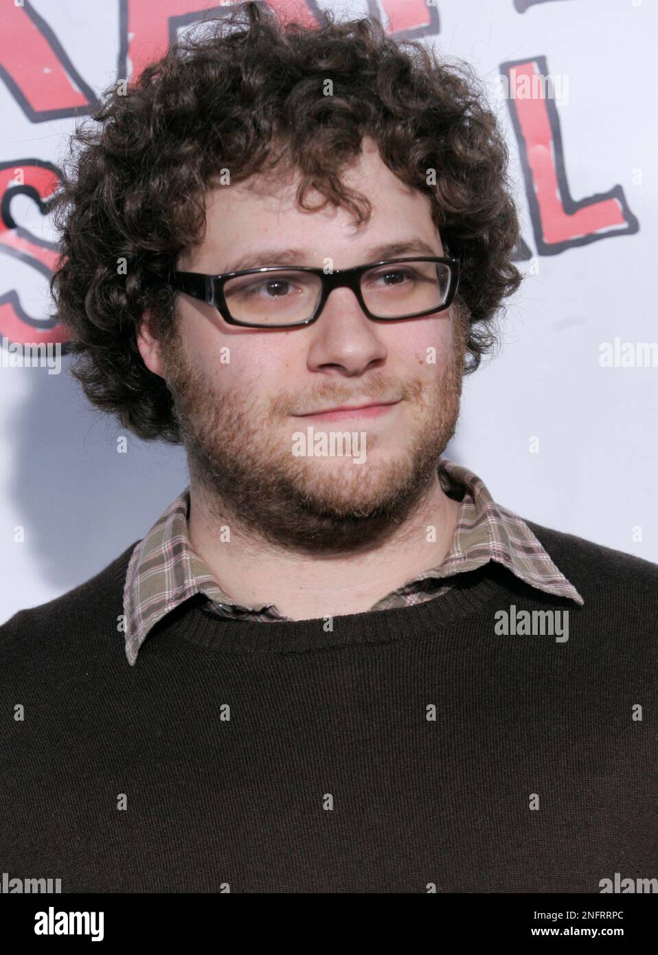 Actor Seth Rogan poses on the press line at the premiere of "Forgetting ...