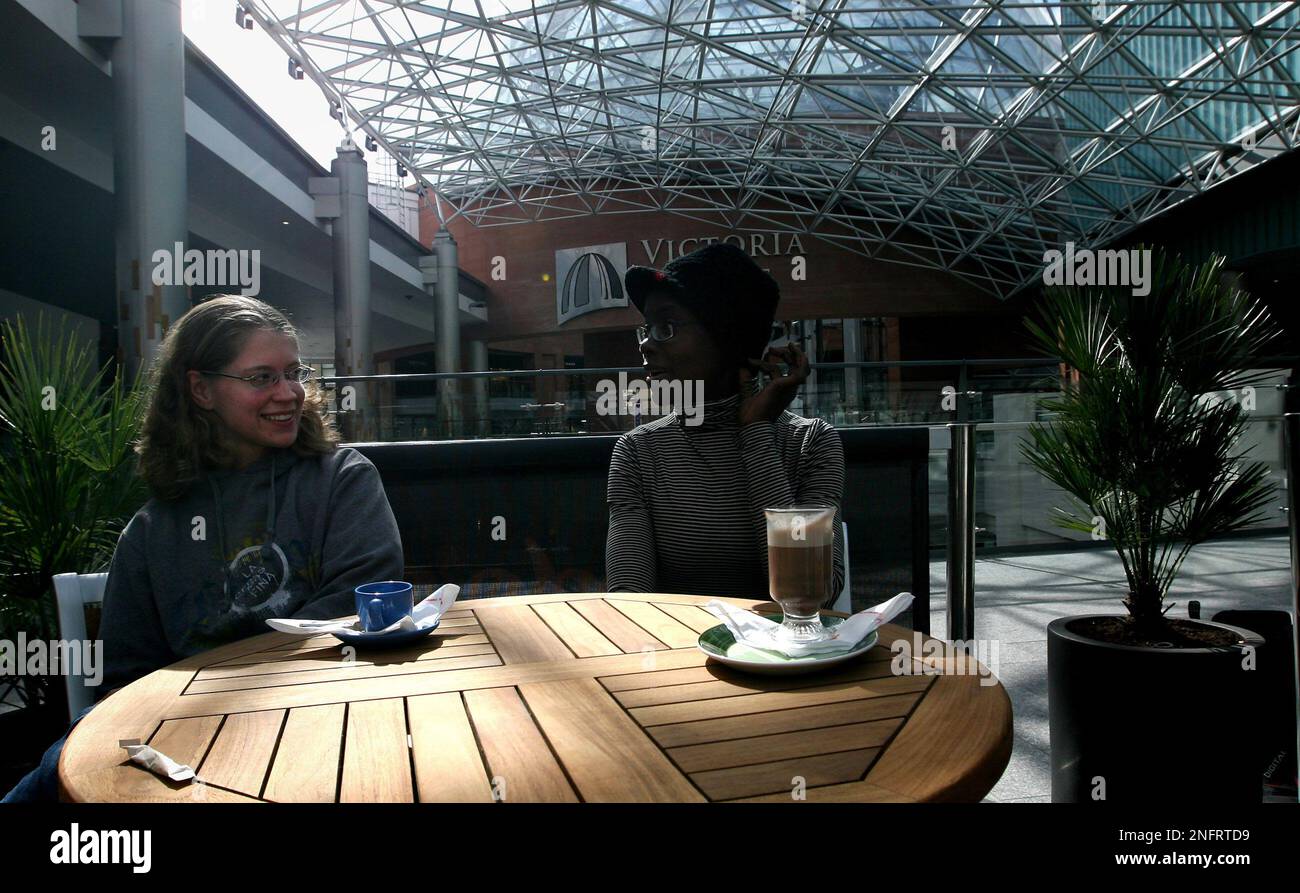 Olwen Winter, left, and Saida Said enjoy a coffee in the Victoria ...