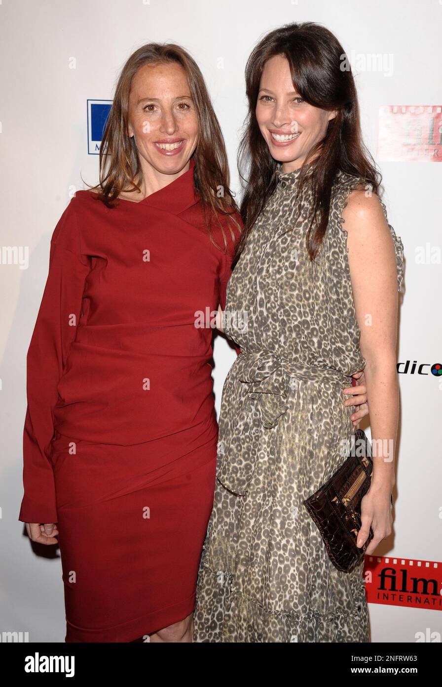 Model Christy Turlington,right, and Film Aid Founder Caroline Baron ...
