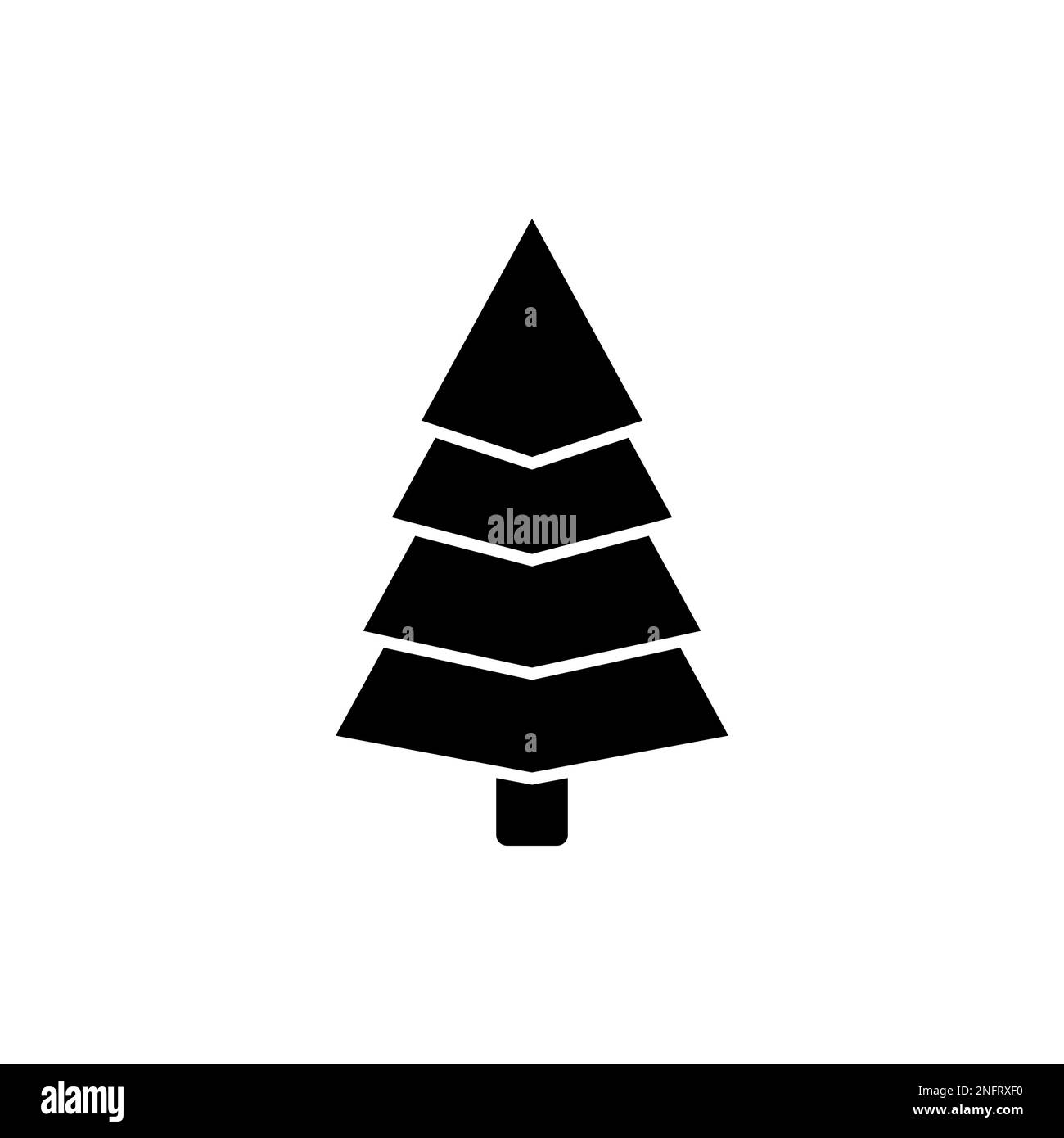 Christmas trees silfouette. Xmas simple shapes. Vector new year tree ...