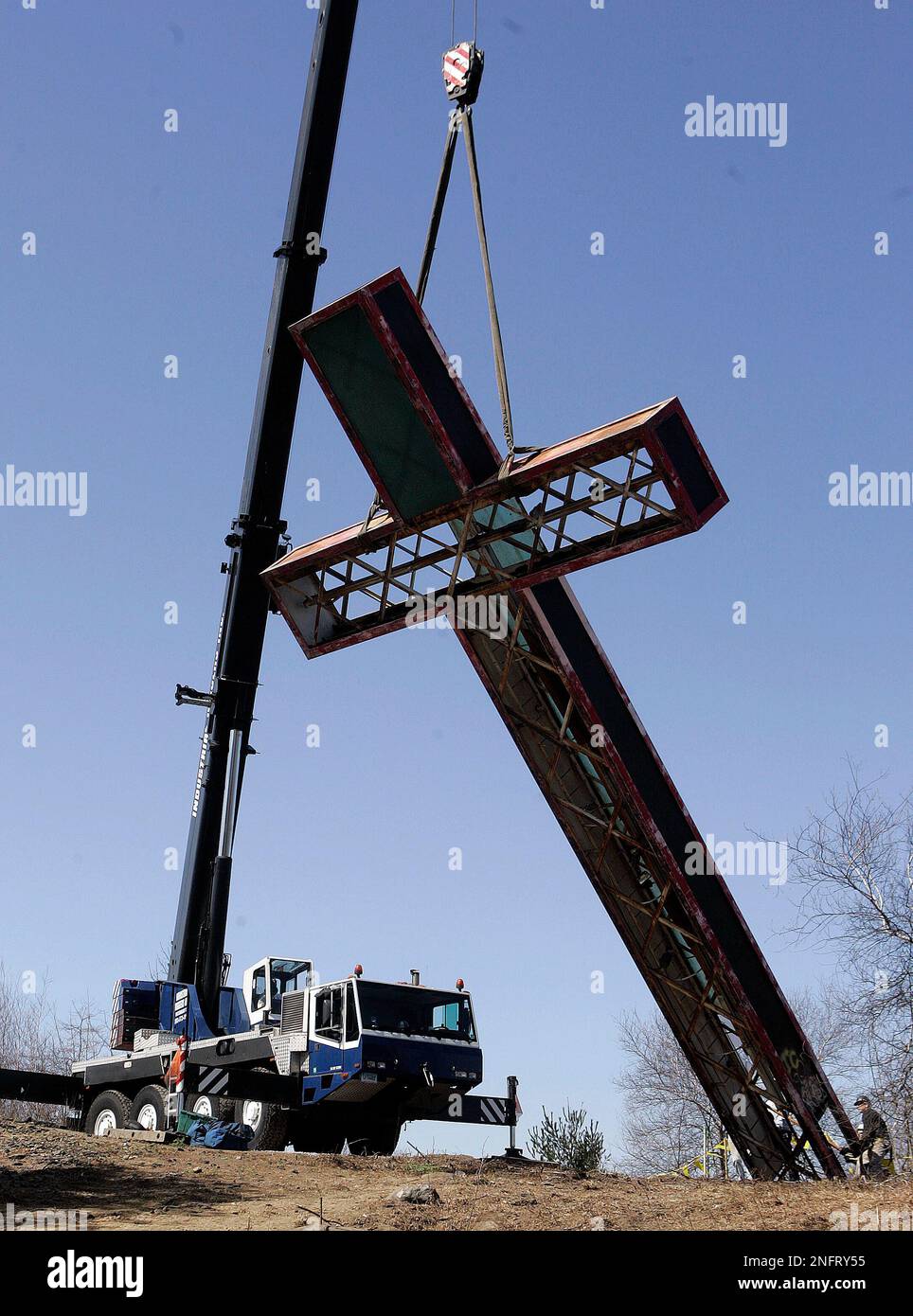 The 50-foot-high cross that could be seen for miles in Waterbury, Conn ...