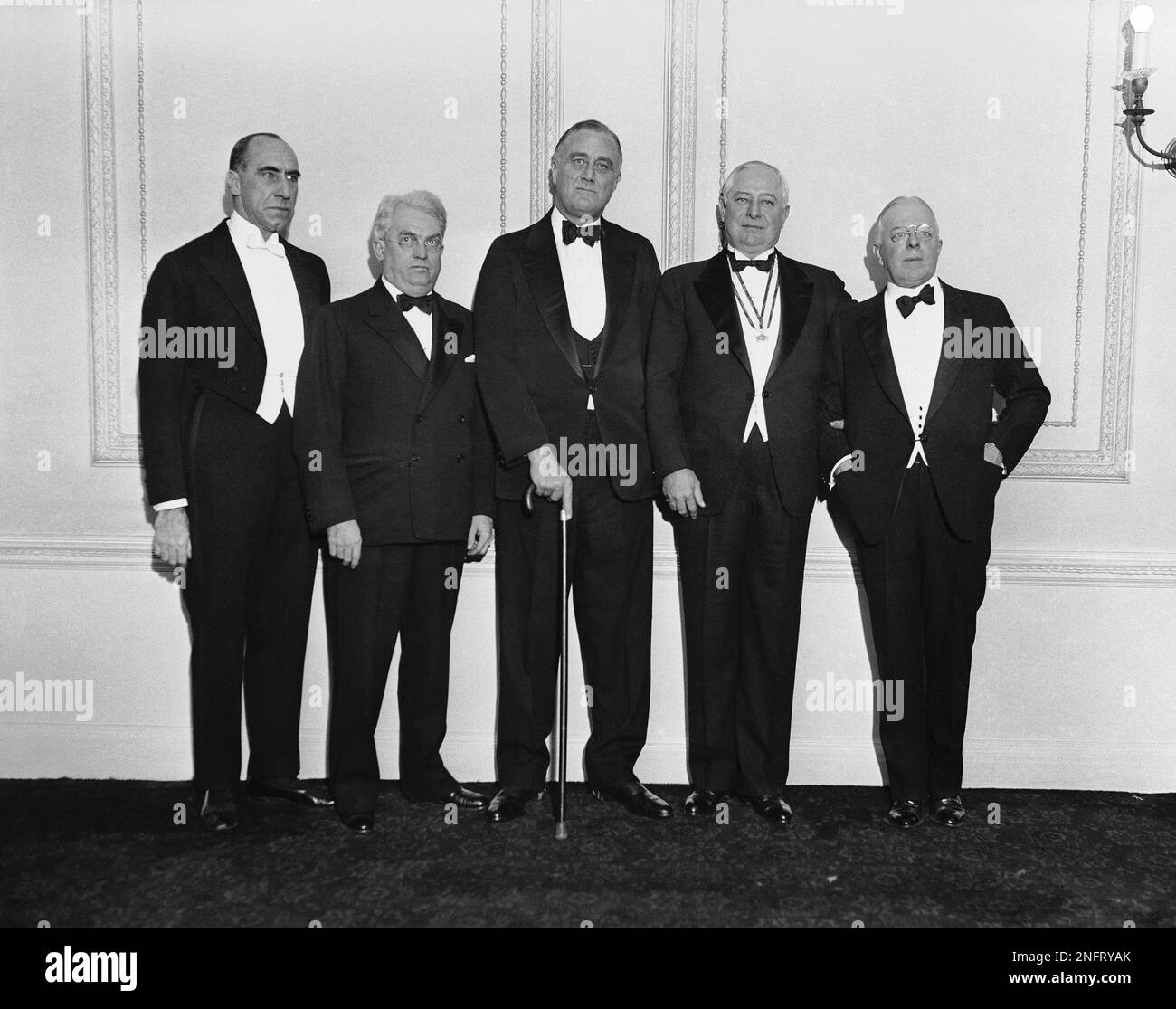 President-elect Franklin D. Roosevelt is shown with New York leaders in ...
