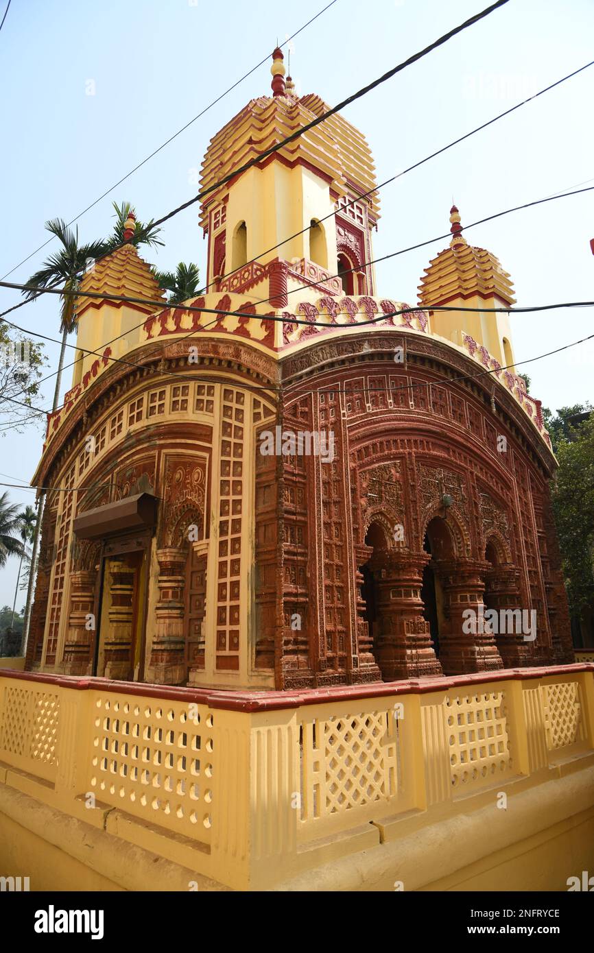 Five-pinnacled Gopinath Jiu mandir (1729 CE) with exquisite terracotta ...