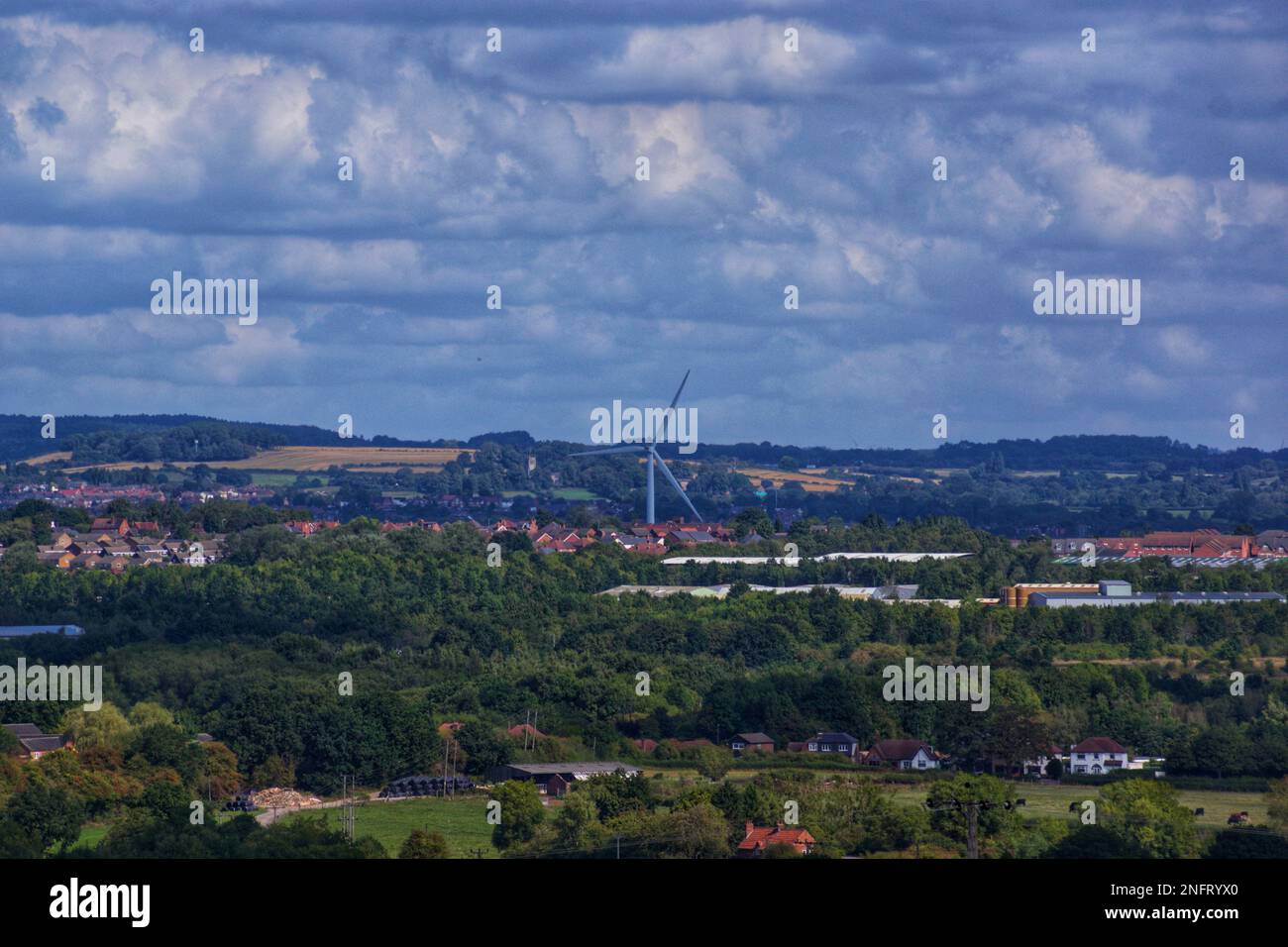 A photograph taken from West Hallam, looking towards a Wind Turbine ...