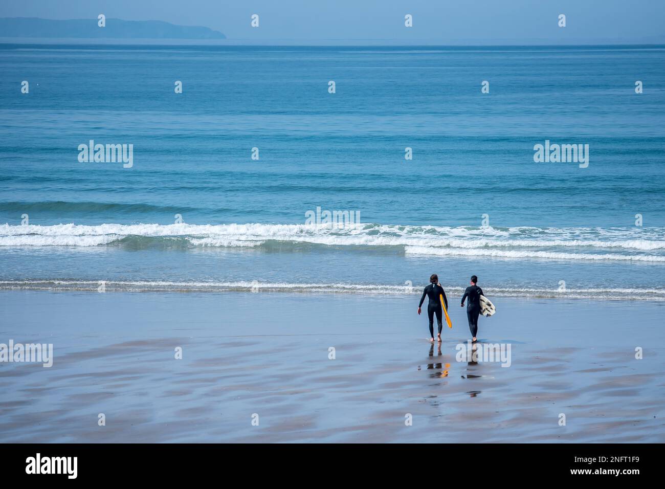 Newgale Beach, Pembrokeshire. A popular destination for surfers and ...