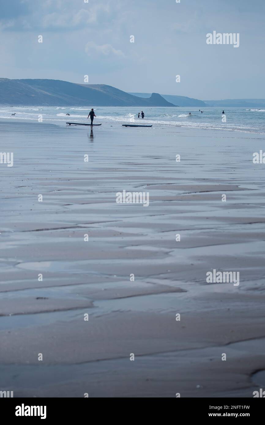 Newgale Beach, Pembrokeshire. A popular destination for surfers and ...