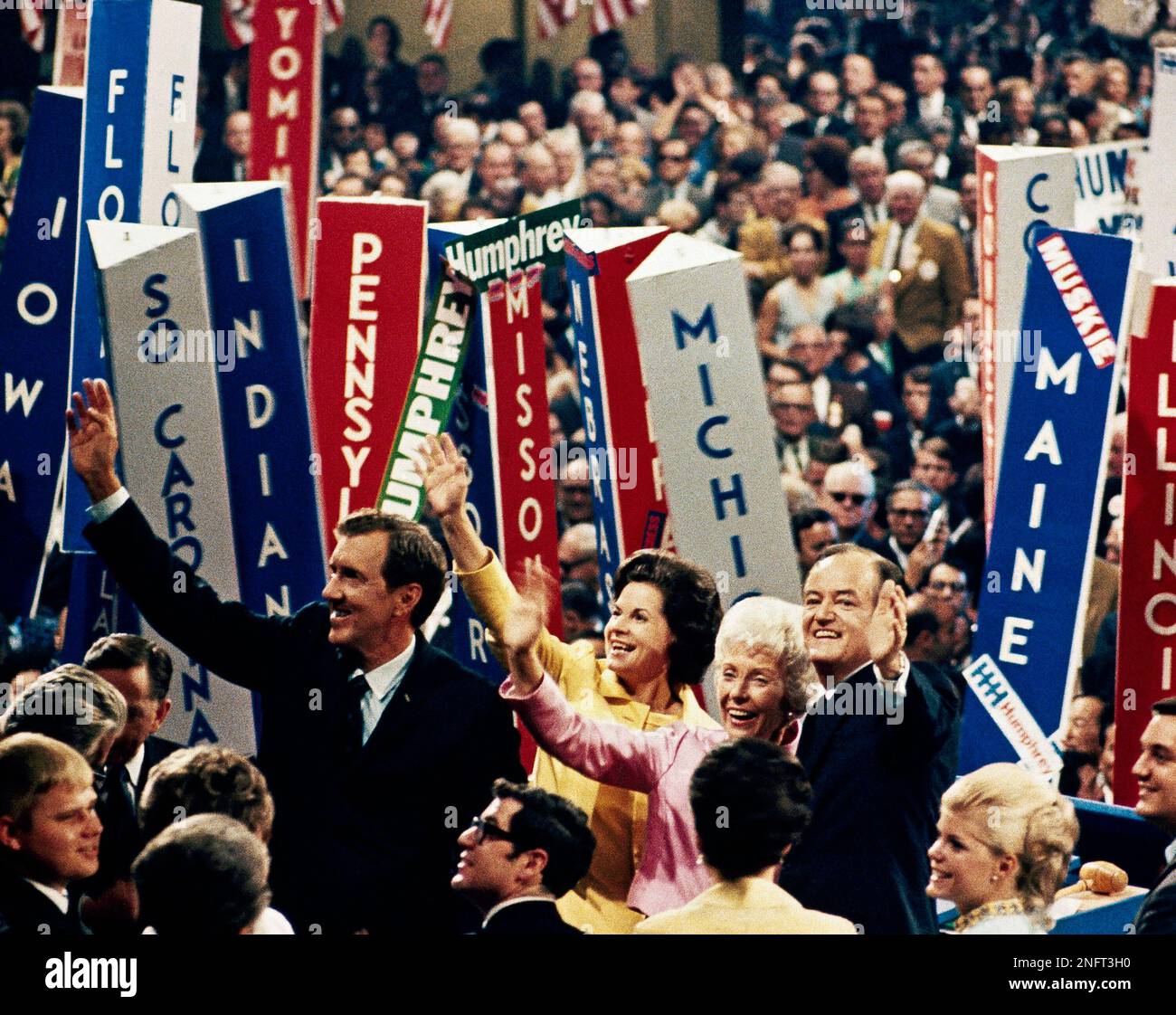 Vice President Hubert Humphrey, right, and and his running mate, Sen ...