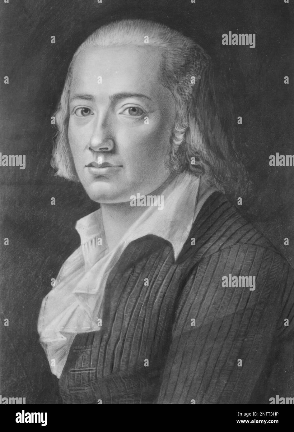 Black and white image of a color pastel drawing of German poet ...