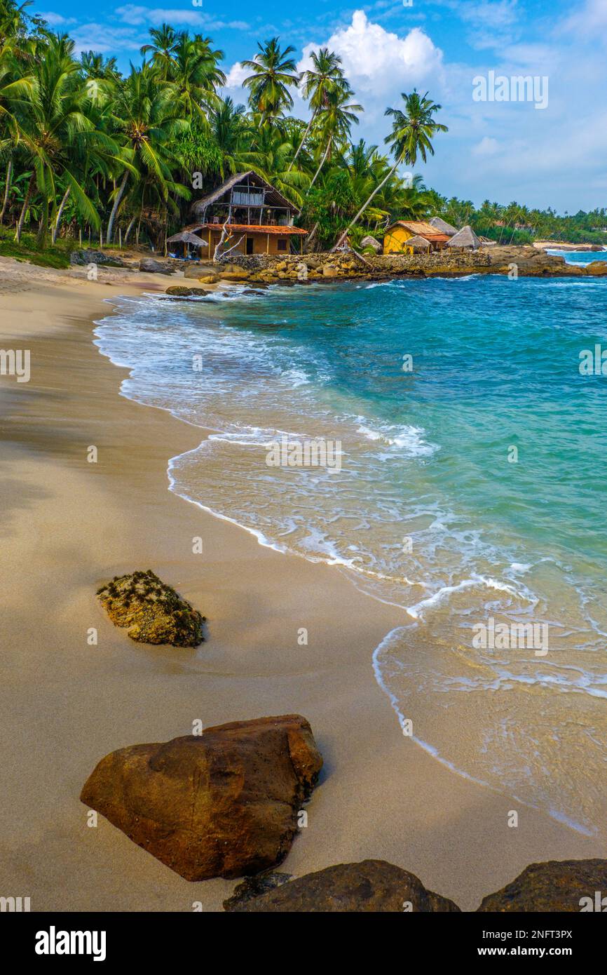 Paradise Beach near Unakuruwa , one of many Tropical sandy beaches on ...