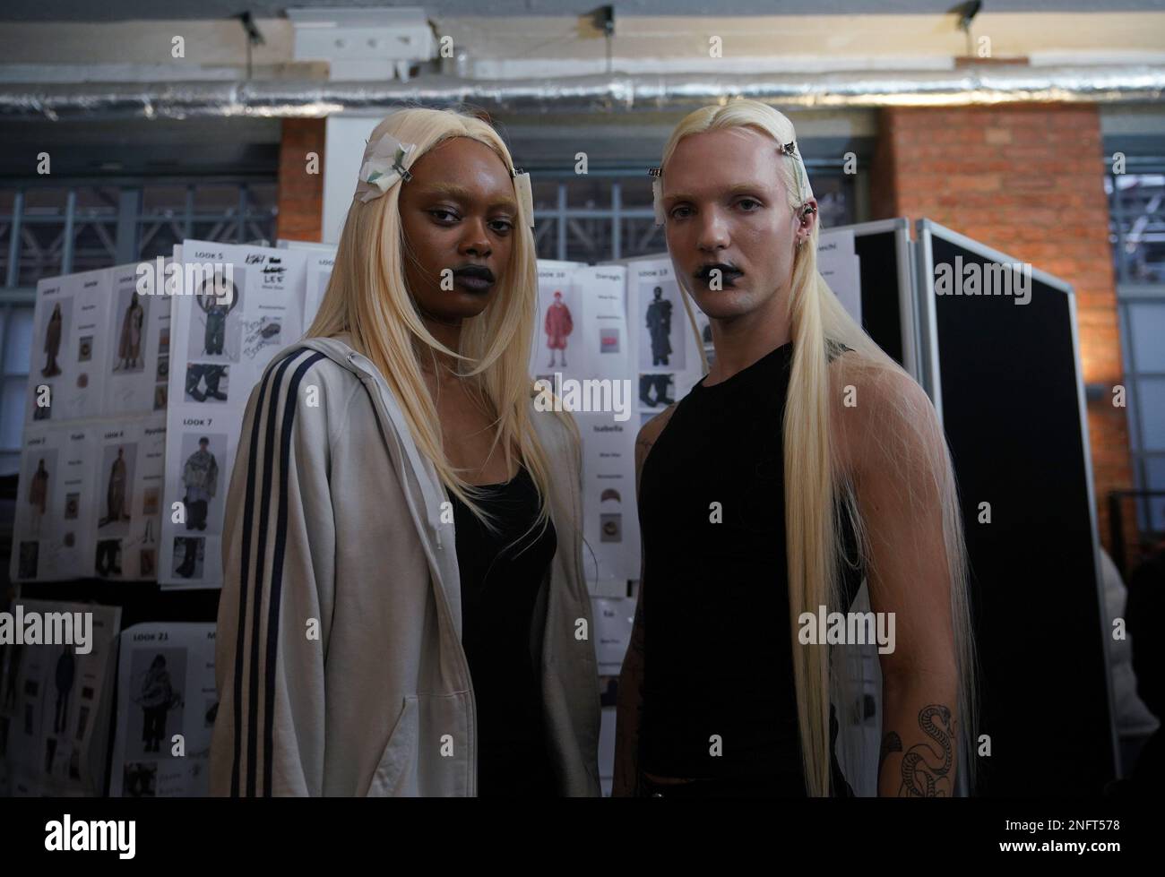 Models backstage during the KWK by Kay Kwok show at The Vinyl Factory ...