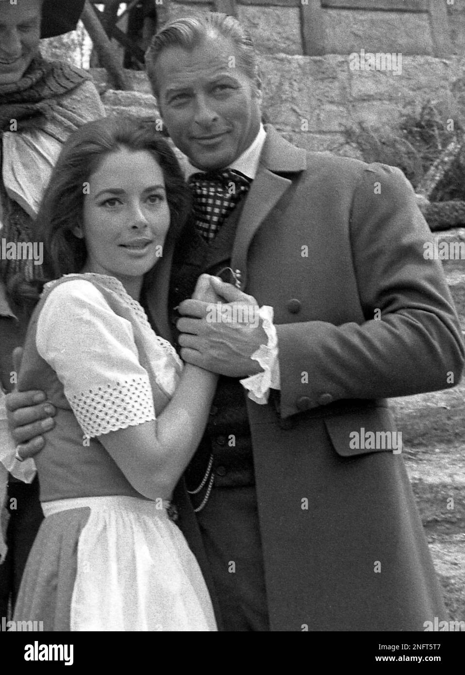 West German actress Karin Dor, poses with U.S. American actor Lex Baker ...
