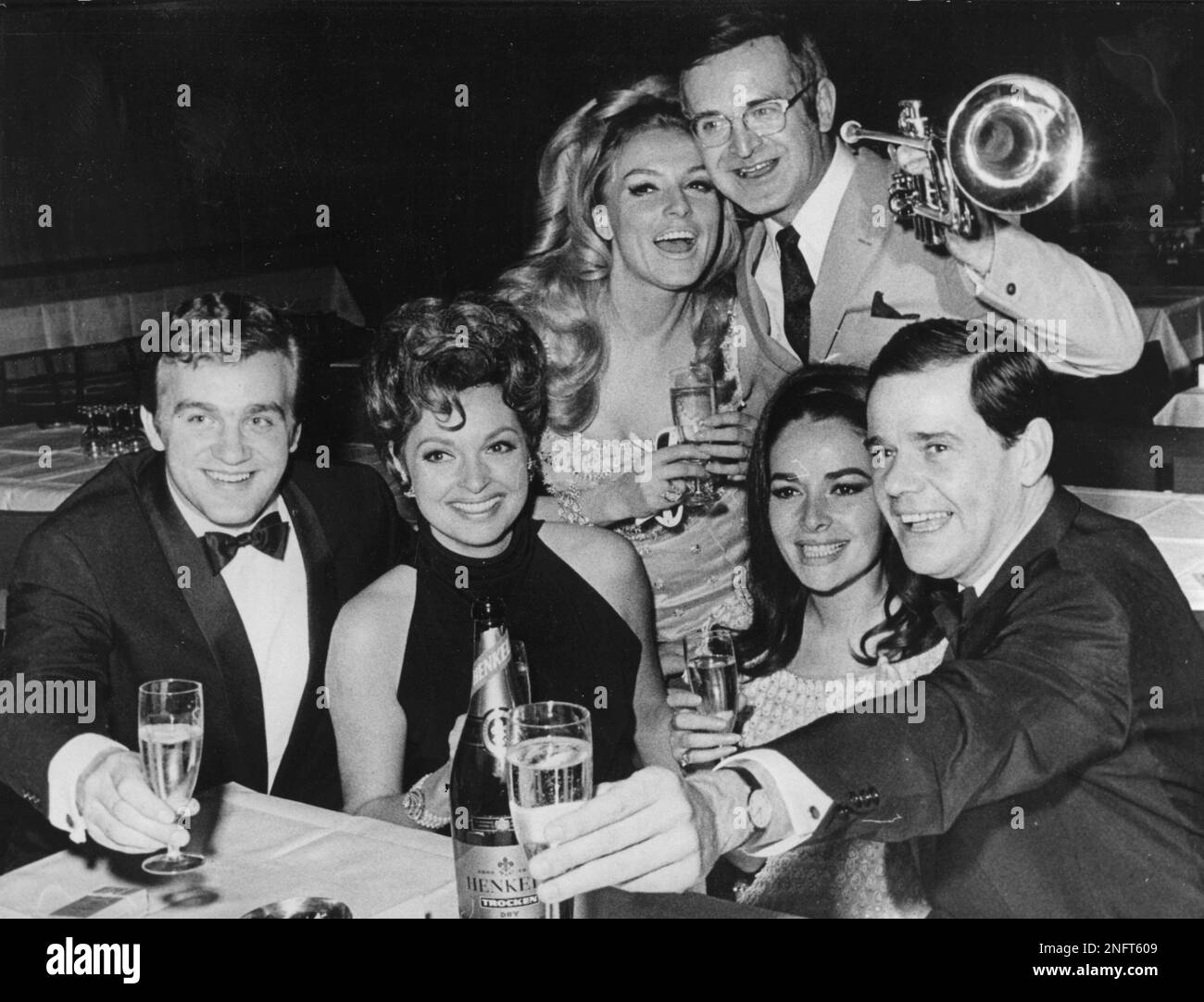 Swiss musician, trumpet player Hazy Osterwald, poses with Danish ...