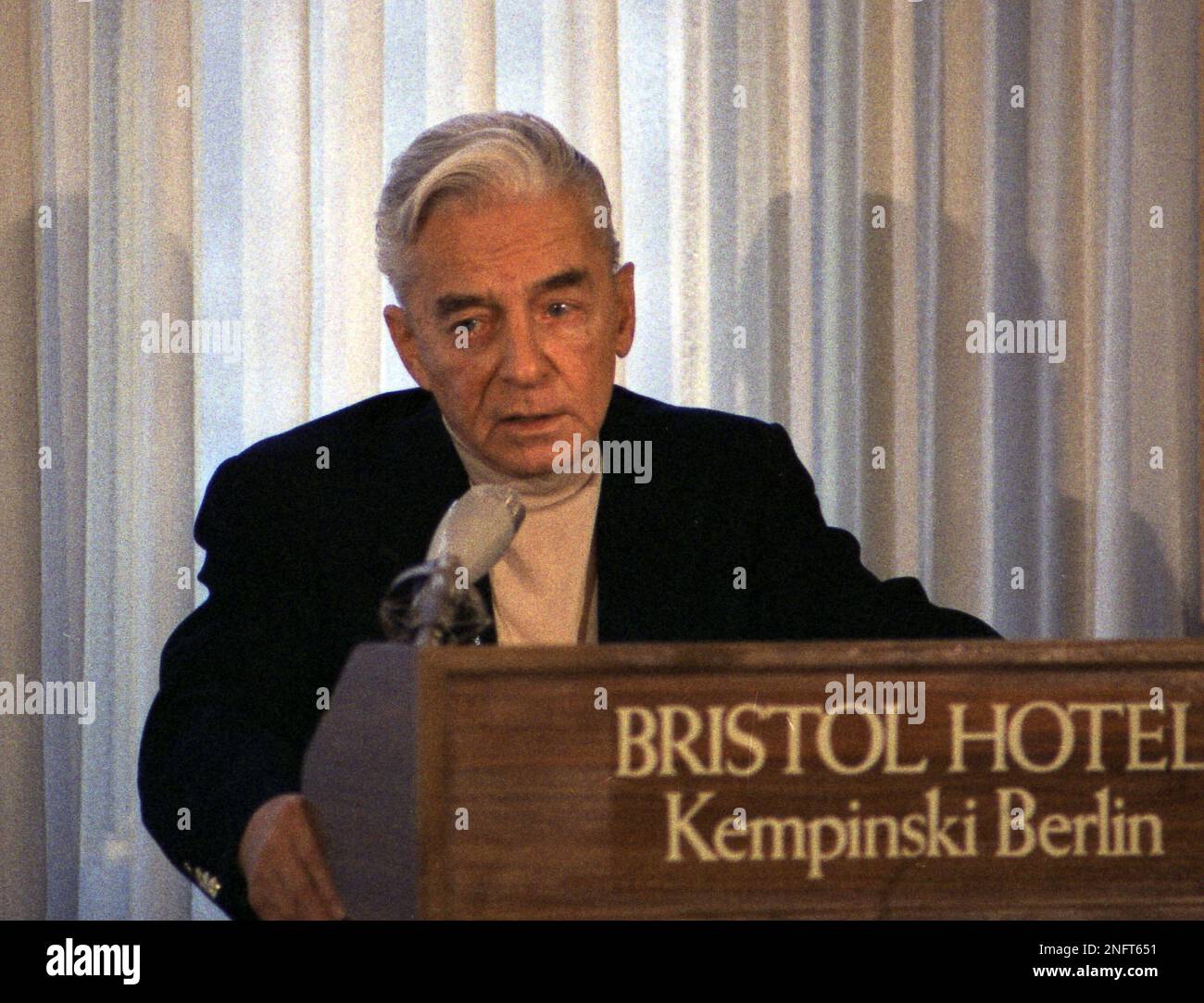 Austrian conductor Herbert von Karajan, musical director of the Berlin ...
