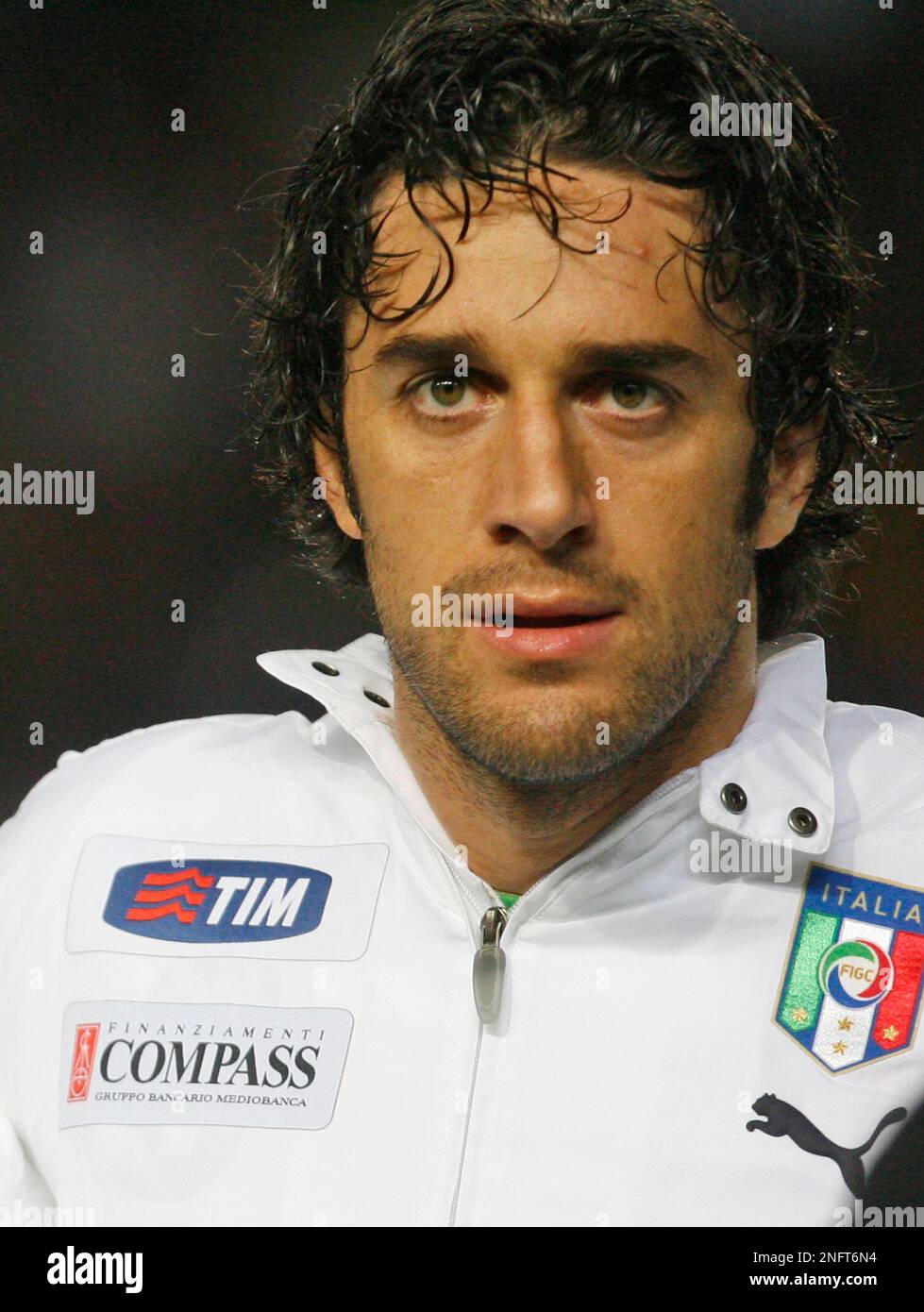 Italy's national team player Luca Toni prior to the start of a friendly ...