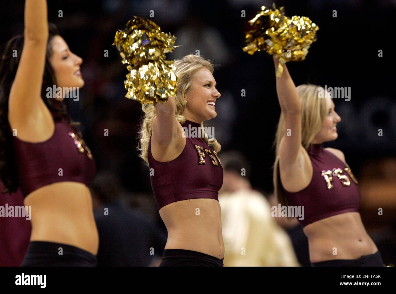 Florida State cheerleaders perform during a timeout in the Florida ...