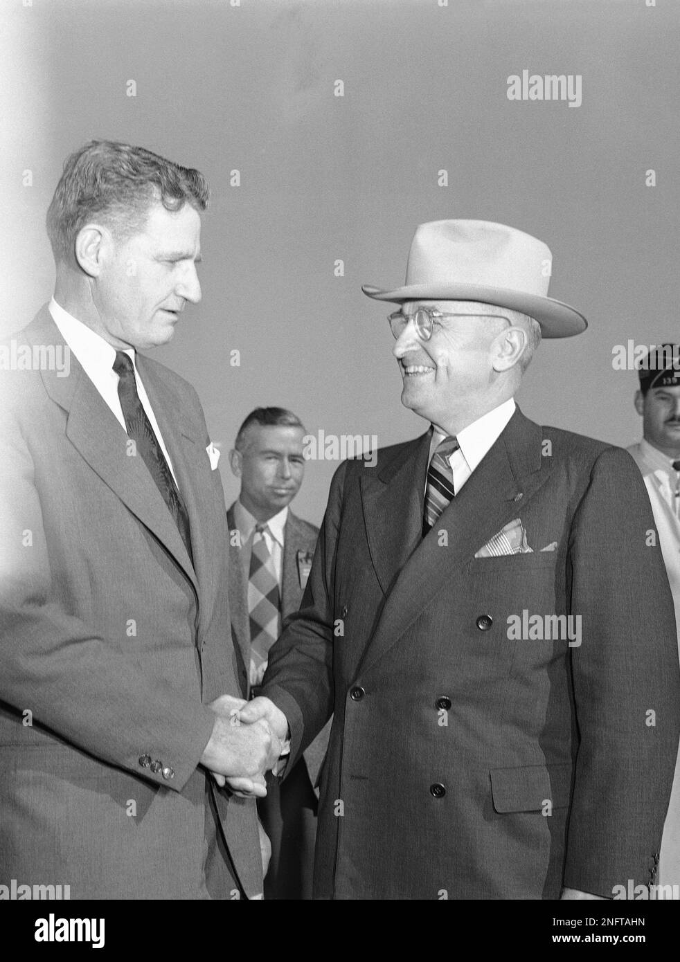 Florida Gov. Millard Caldwell welcomes U.S. President. Harry S. Truman ...