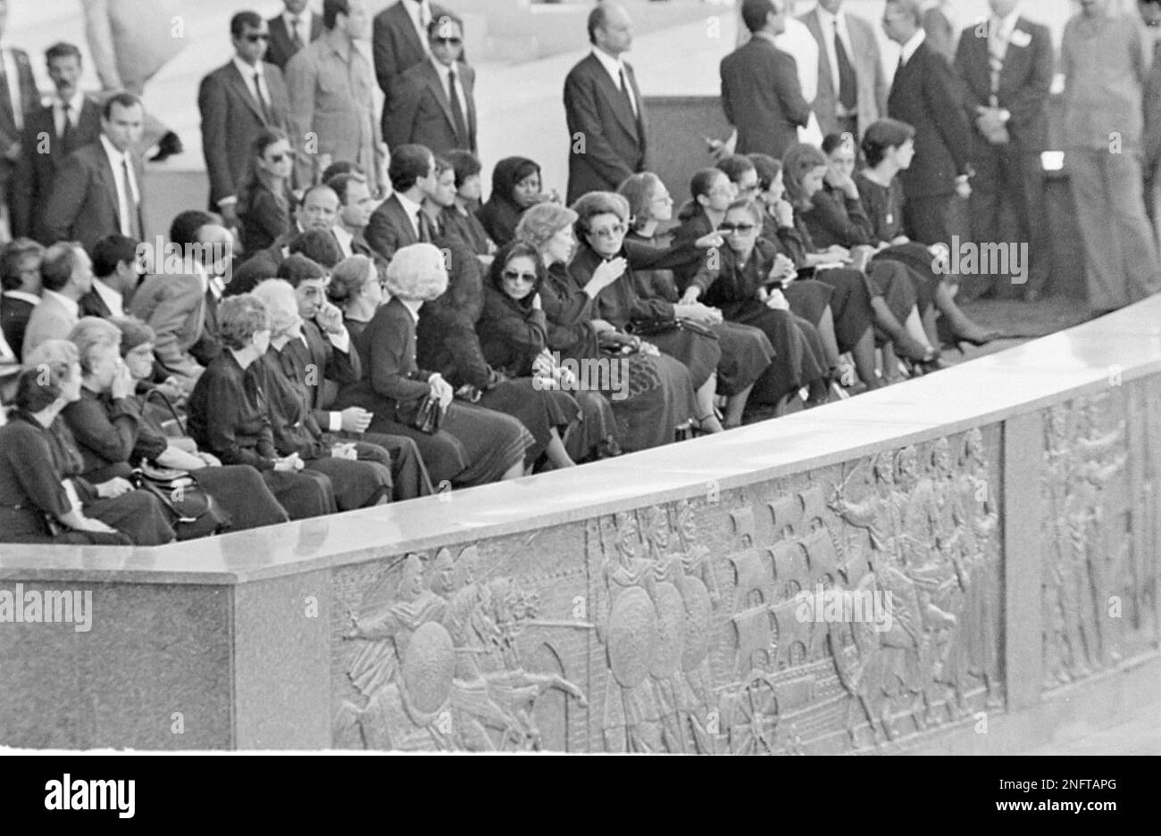 A view of the first row of mourners at the funeral of slain Egyptian ...