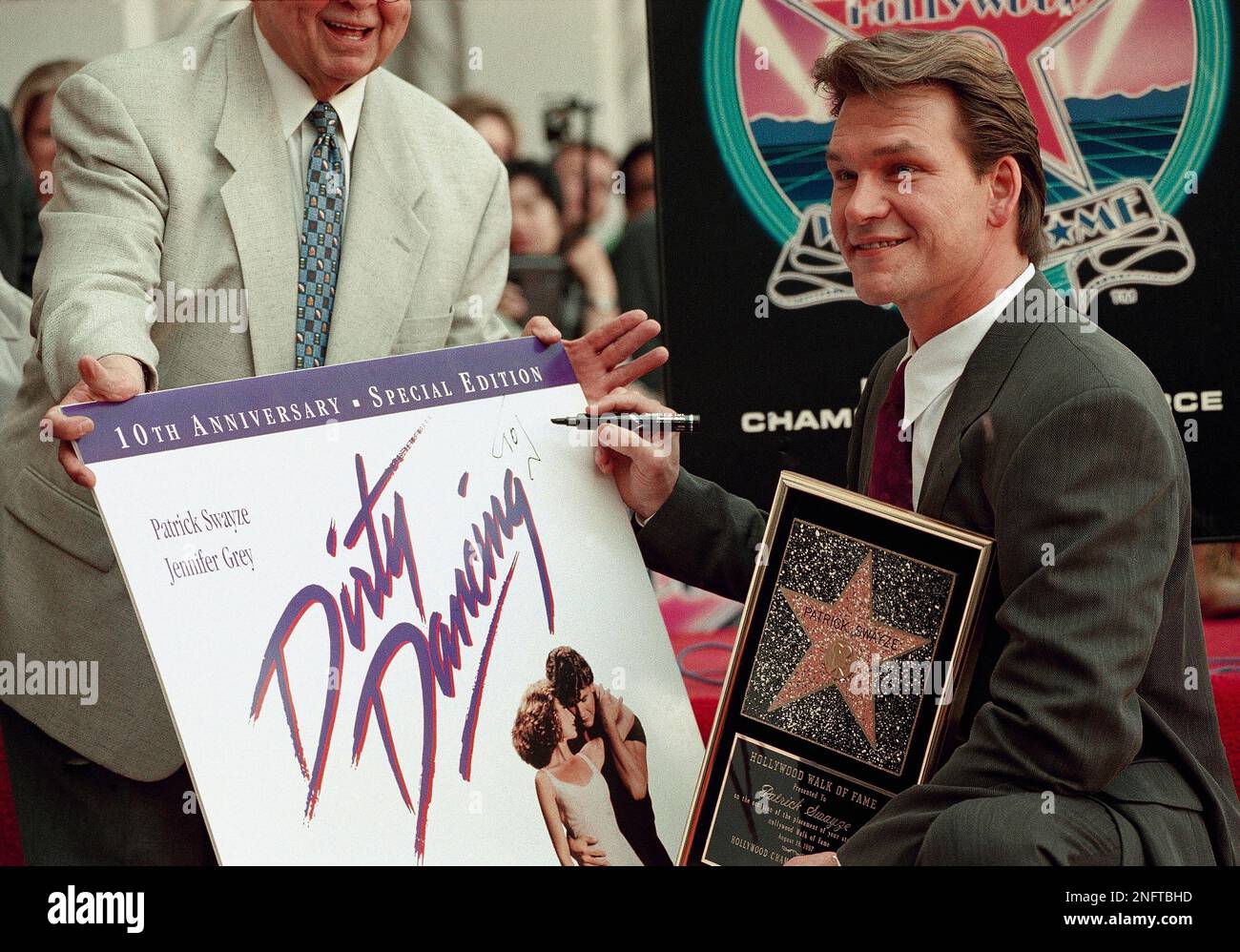 Actor Patrick Swayze is shown after the unveiling of his star on the ...