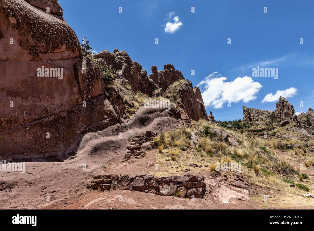 Rock formations Aramu Muru in Peruvian Andes Stock Photo - Alamy