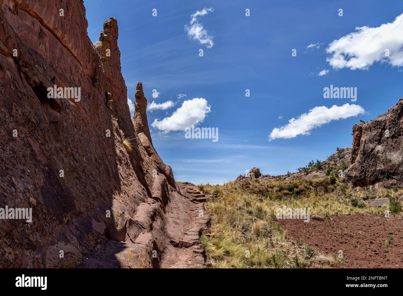 Rock formations Aramu Muru in Peruvian Andes Stock Photo - Alamy