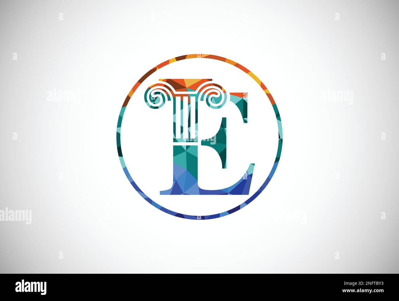 E letter law logo hi-res stock photography and images - Alamy