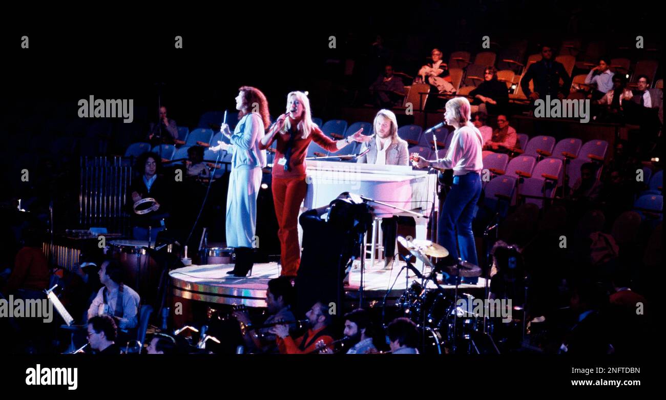 Abba performing at United Nations General Assembly, Tuesday evening ...