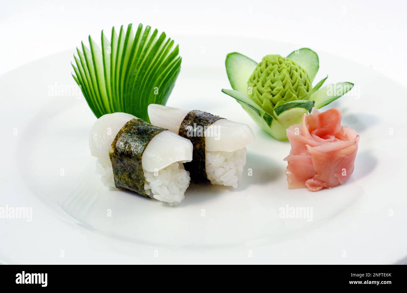 A Chinese sushi set on white background Stock Photo - Alamy