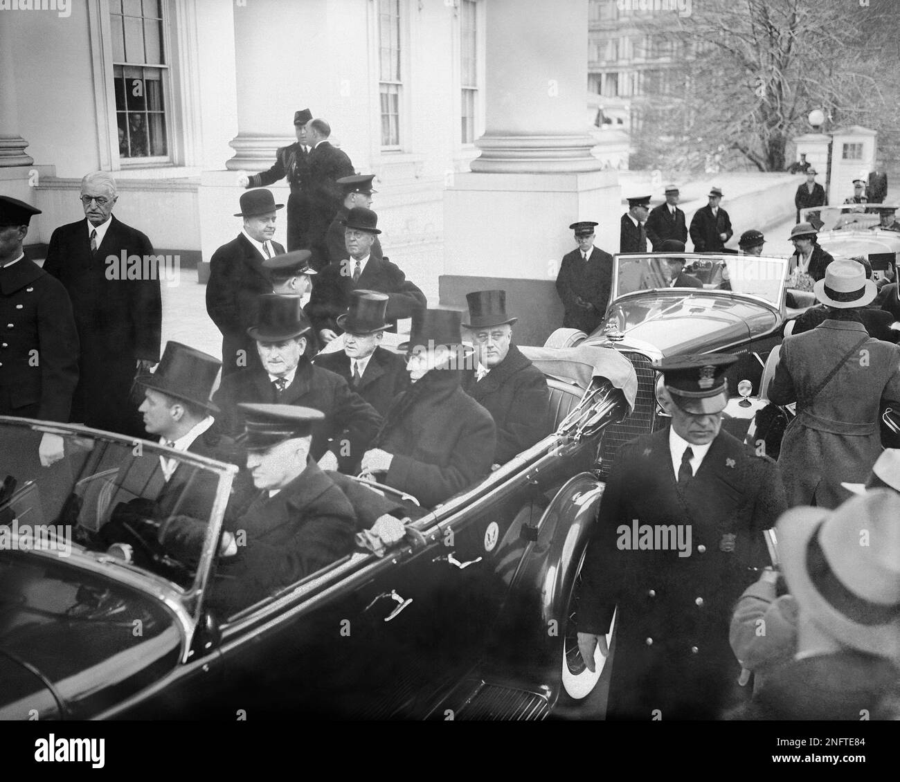 President Herbert Hoover, left, and President-elect Franklin D ...