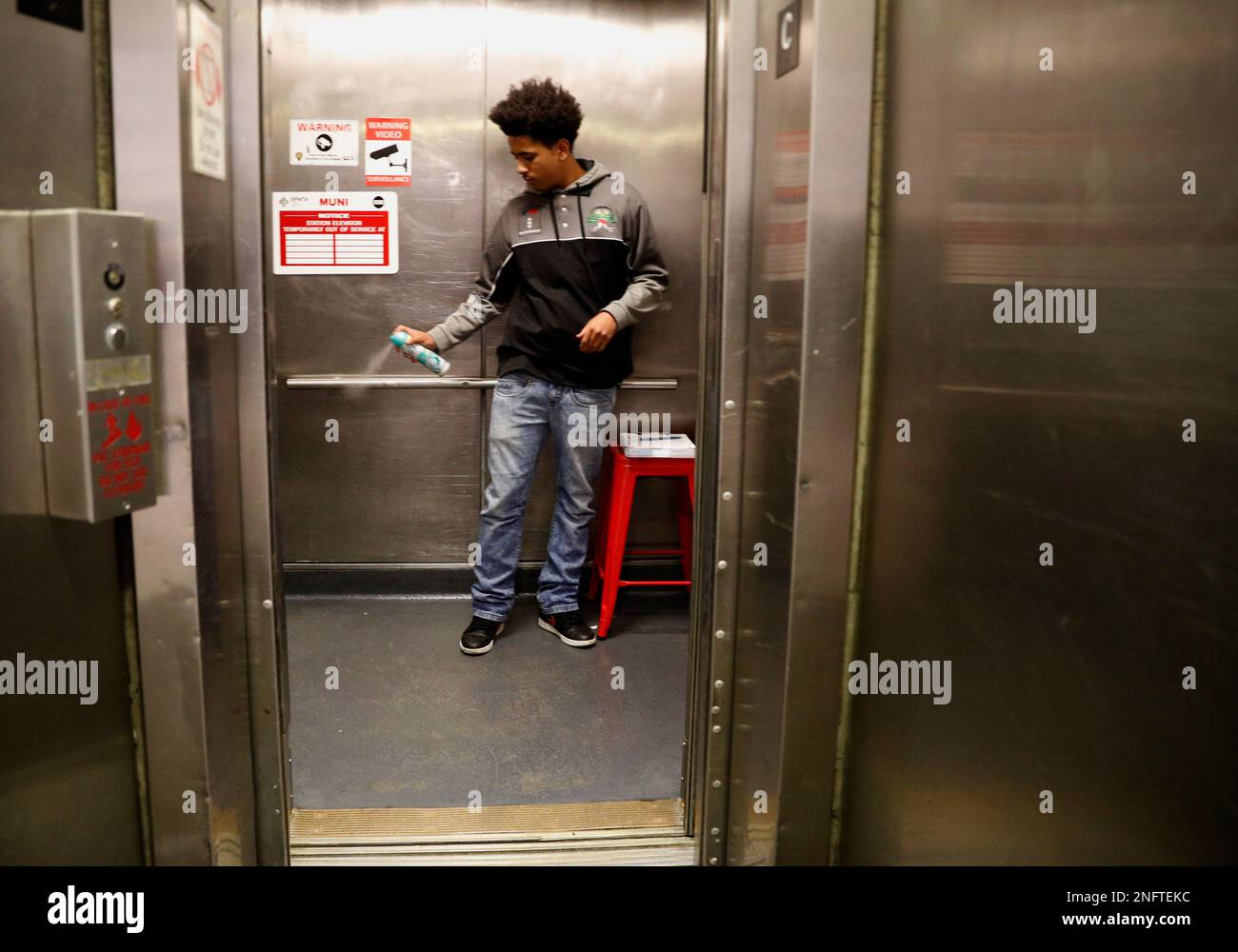 Keeping the space fresh A. J. Bell is one of the new BART elevator ...