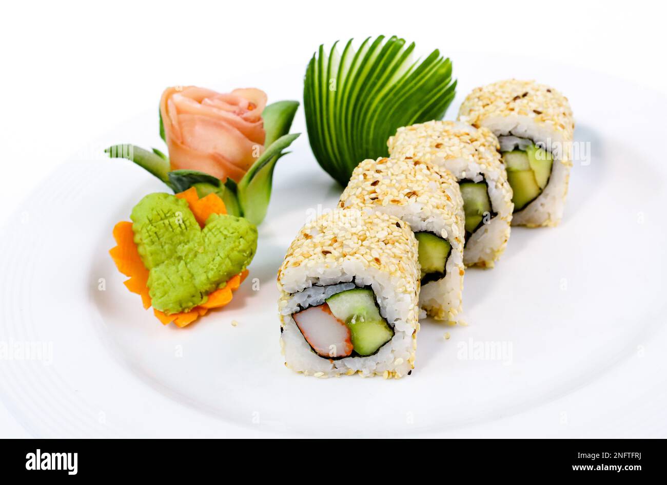 A Chinese sushi set on white background Stock Photo - Alamy