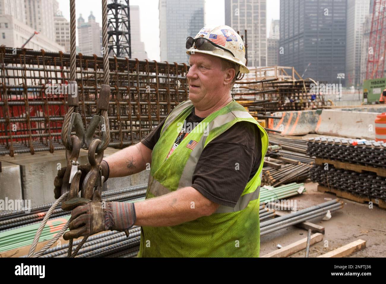 Ironworker Bill Francis works at the World Trade Center construction ...