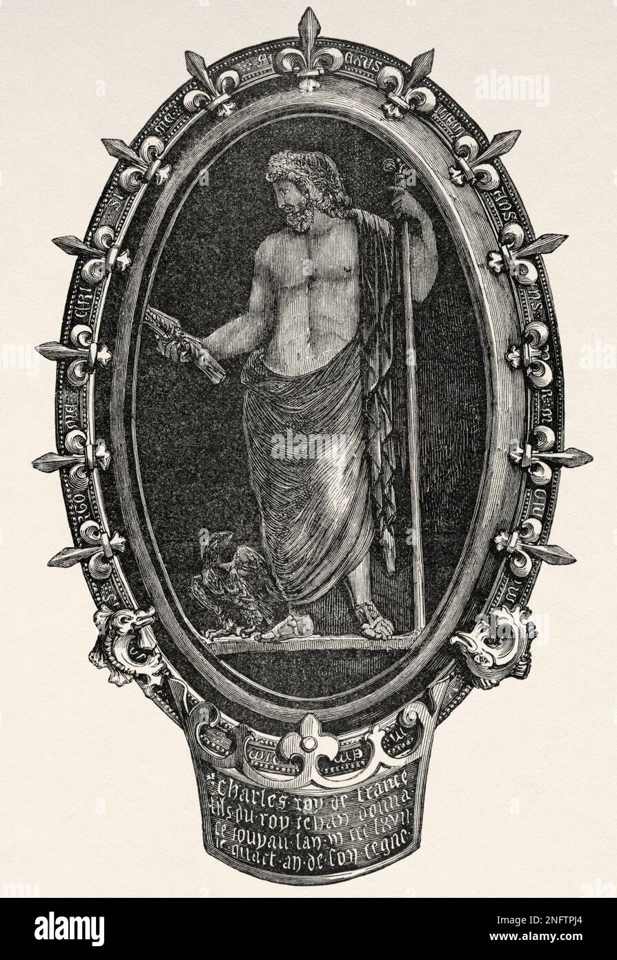 Antique cameo from the time of Charles V (1338-1380) called the Wise ...