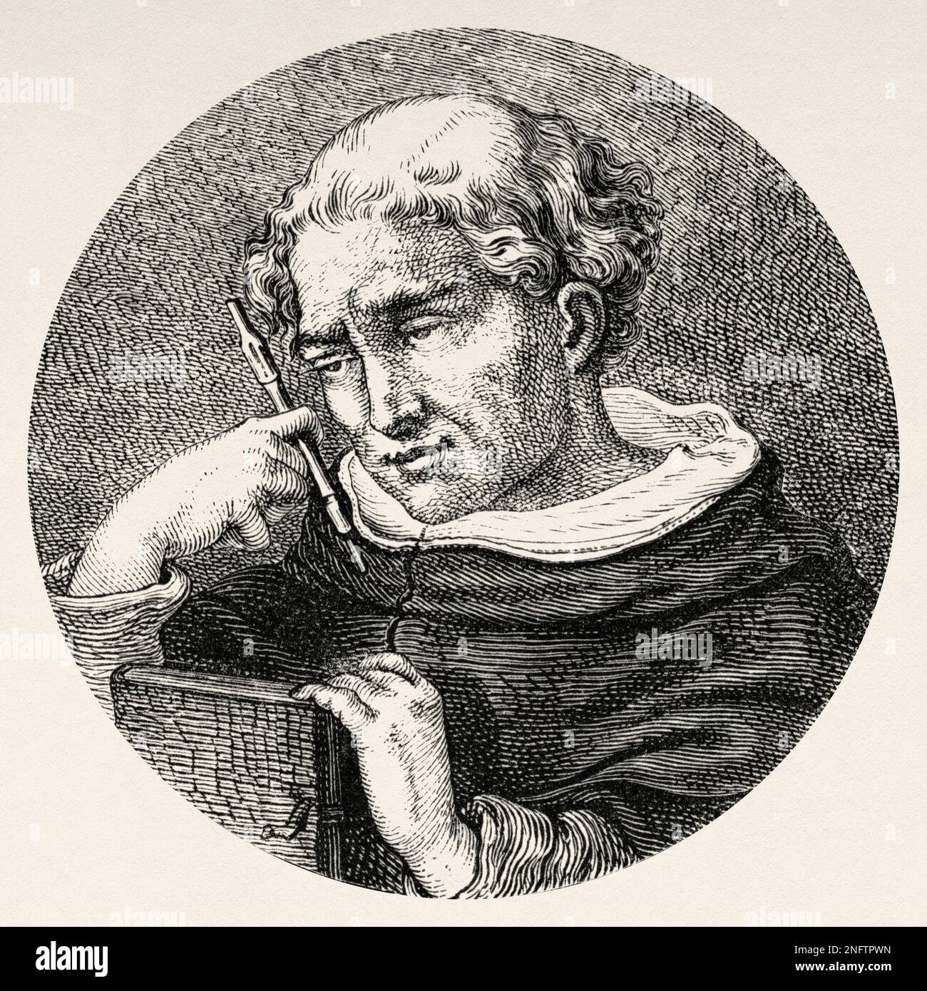 Portrait of Fra Angelico born Guido di Pietro (1395-1455) was an Italian painter of the Early ...