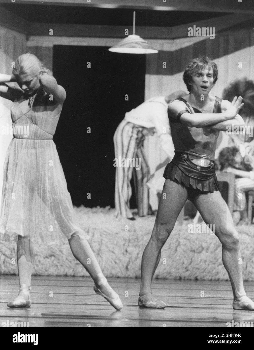 Russian born dancer, actor and choreographer, Rudolf Nureyev dances with Judith Gerber during ...