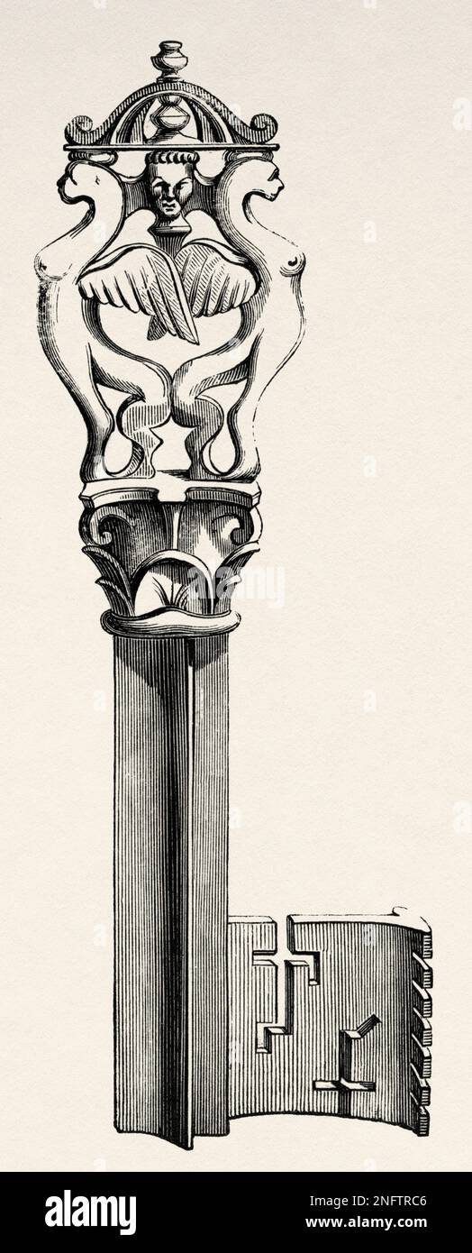13th century key with two attached chimera figures. The Arts of the ...