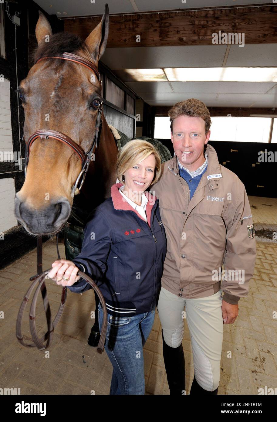 Meredith Michaels-Beerbaum is pictured with horse Shutterfly and ...