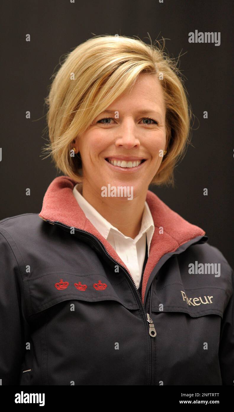 Meredith Michaels-Beerbaum poses in a stable at her home in ...