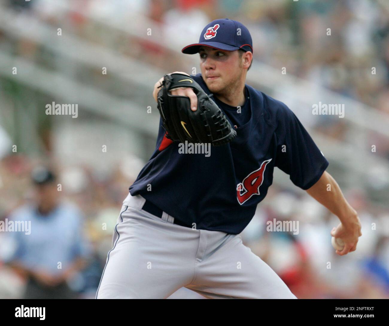Cleveland Indians pitcher Aaron Laffey pitches against the Cincinnati ...