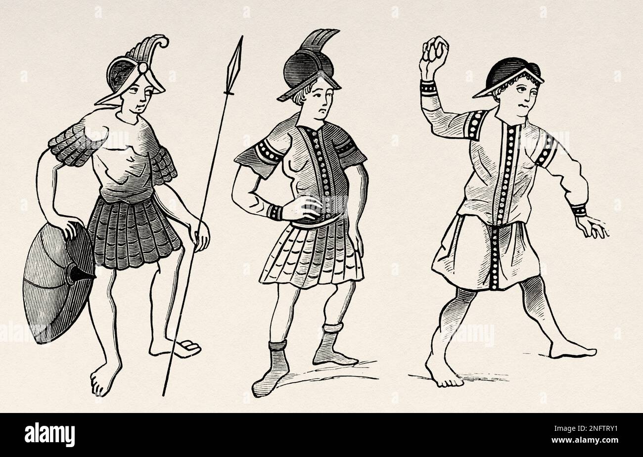 Gallo-Roman soldiers. Facsimile of Prudentius miniatures. The Arts of ...