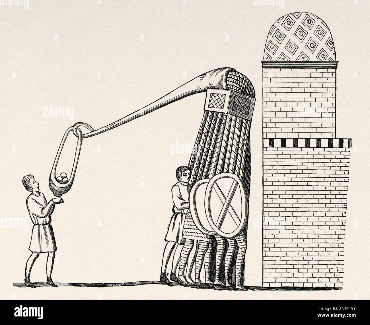 Engine for throwing stones, 13th century. The Arts of the Middle Ages ...