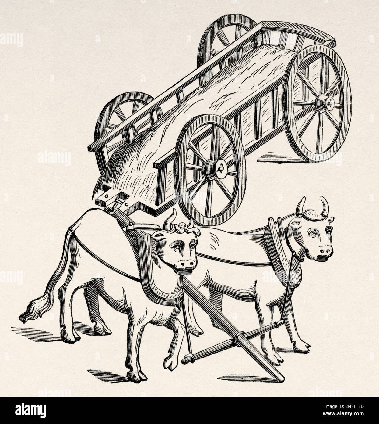 Cart drawn by oxen, 15th century. The Arts of the Middle Ages and at ...