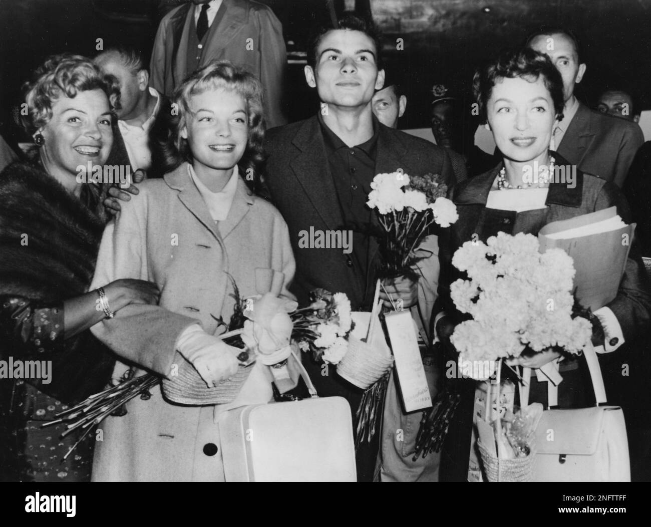 Austrian-German actress Romy Schneider, second from right left, her ...