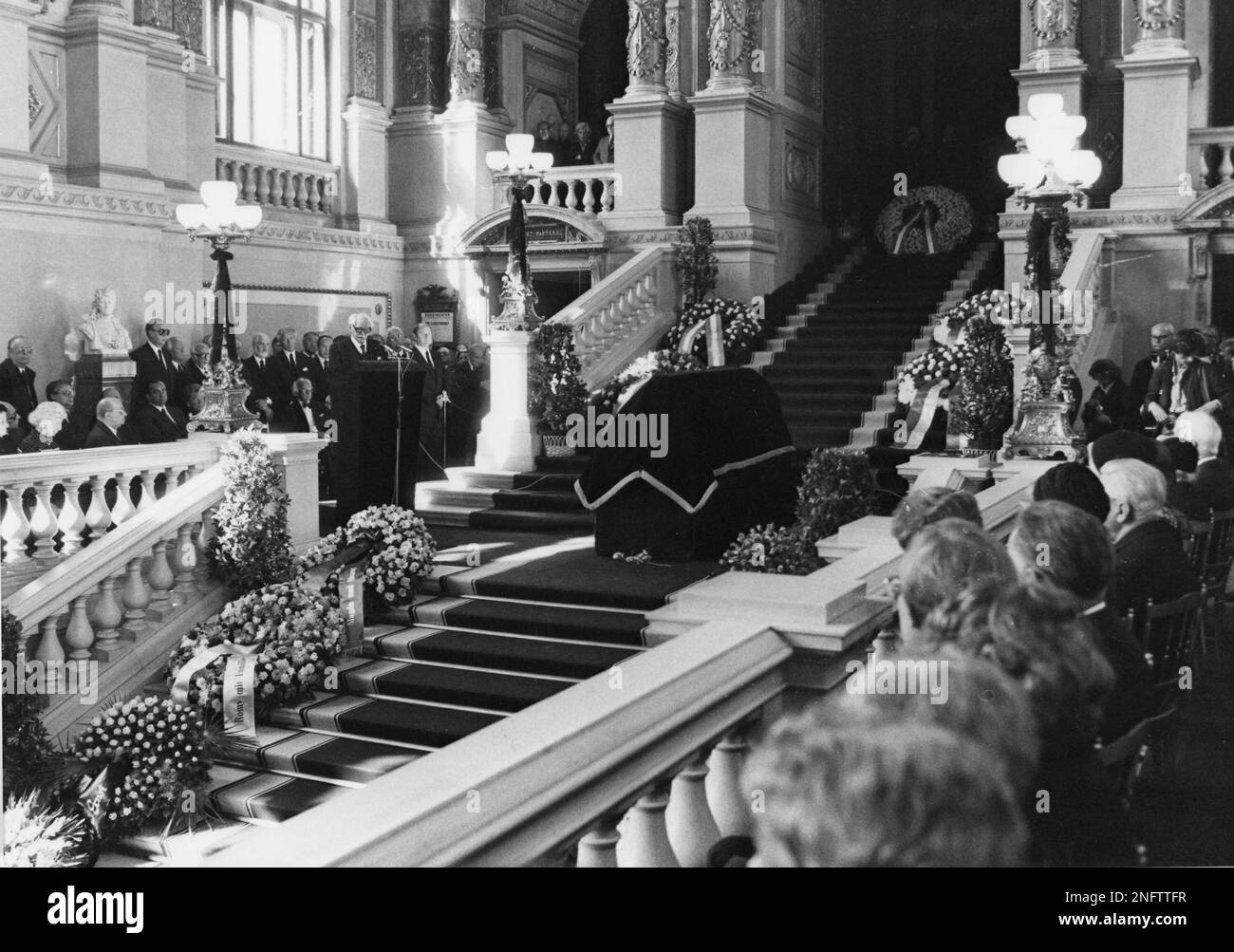 The coffin with the remains of German-Austrian actress Rosa Albach ...
