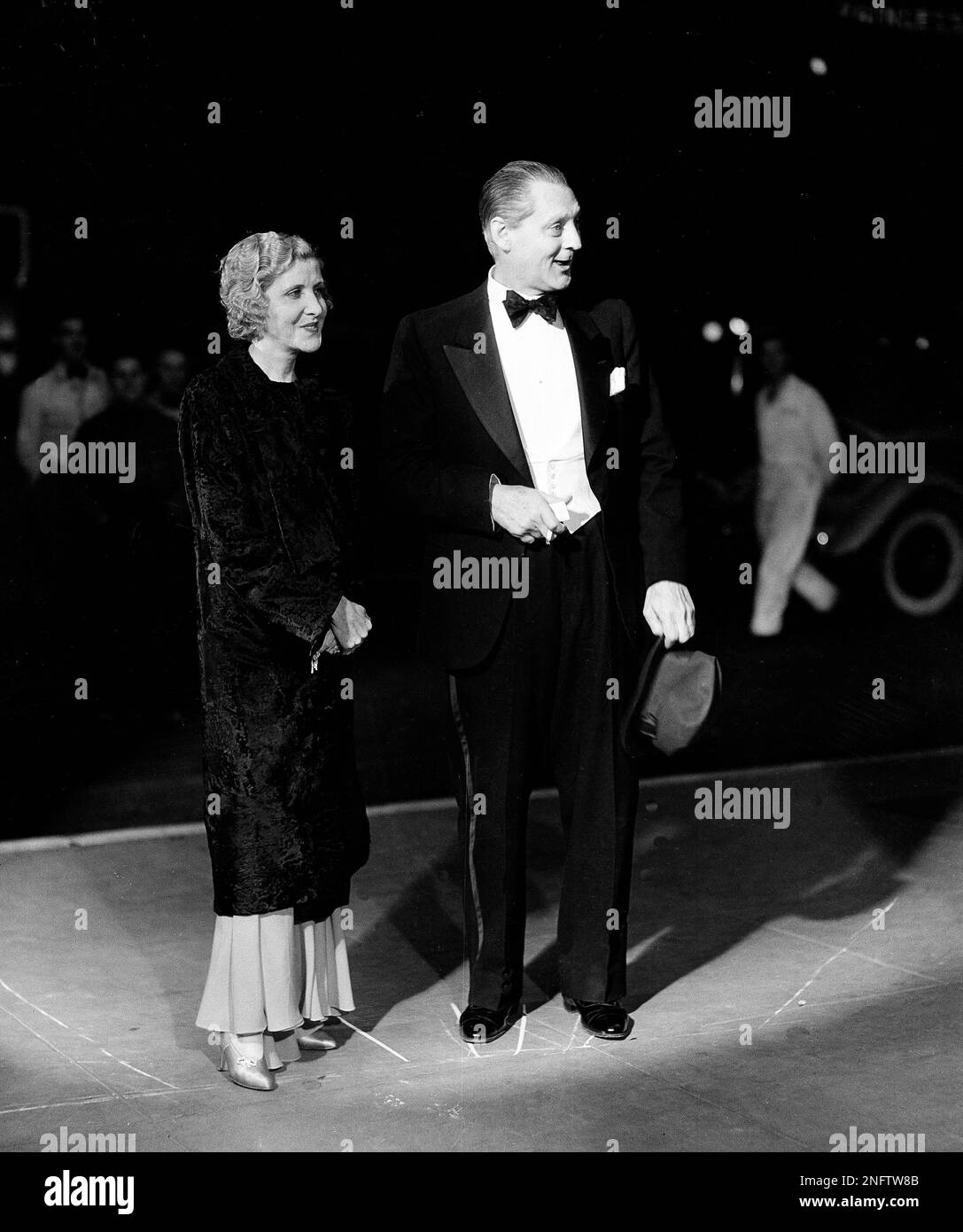 Actor Lionel Barrymore and his wife Irene Fenwick are shown at the ...