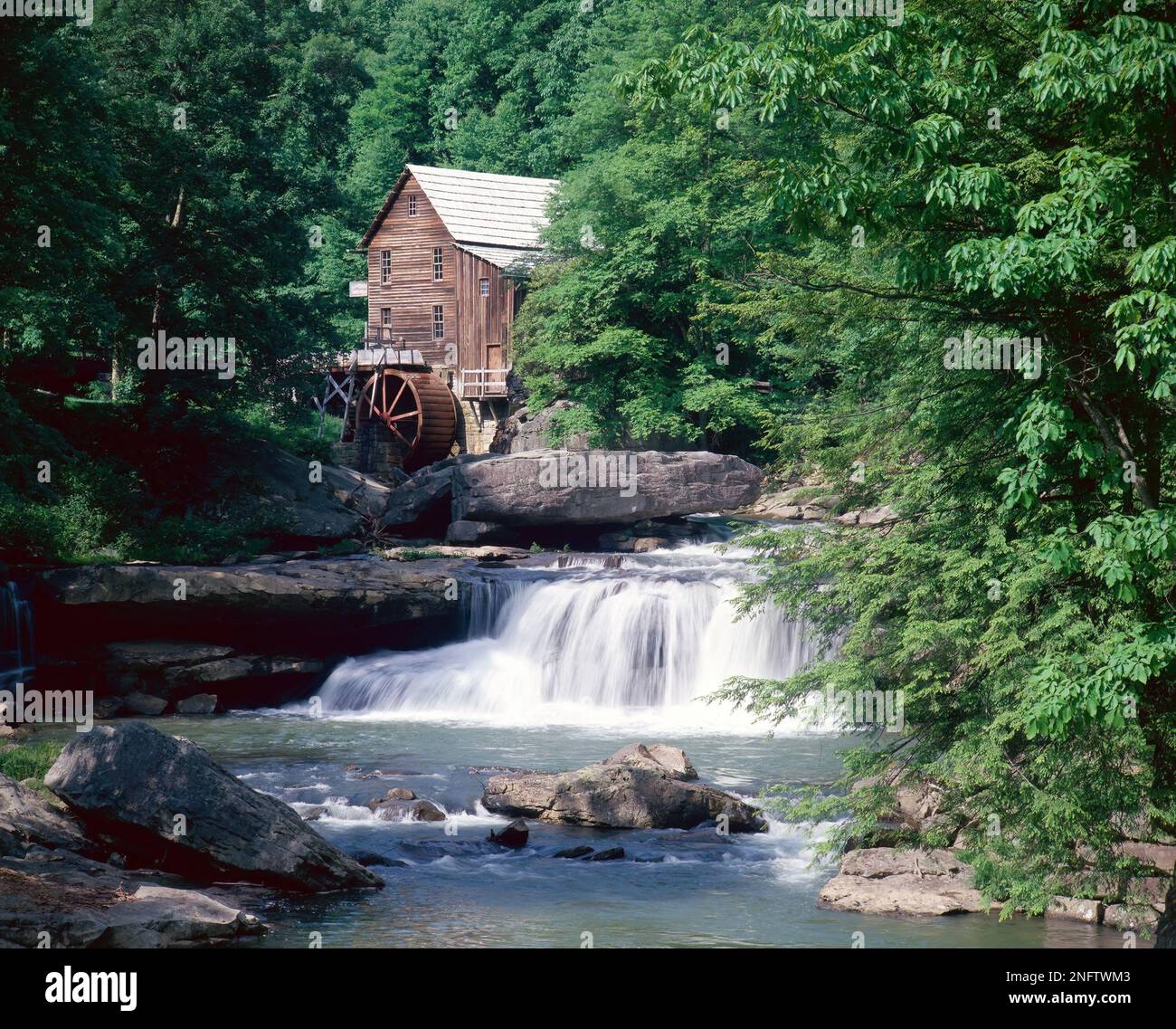 Springtime at Babcock State Park gristmill Stock Photo - Alamy